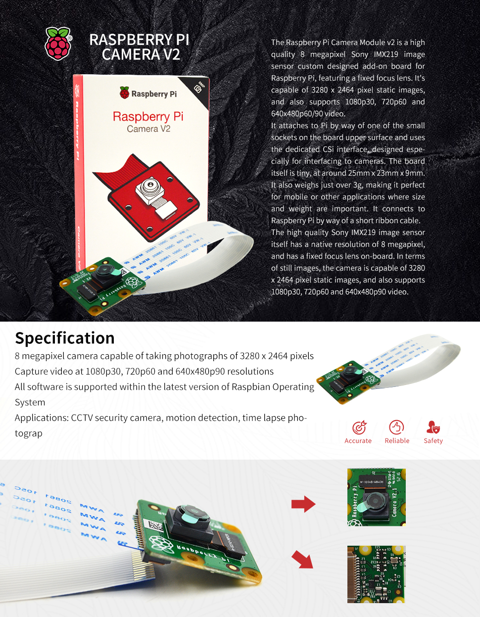 Raspberry Pi Camera Module V2 - High-Resolution 8MP Sensor