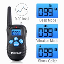 Petrainer PET998DRB1 Dog Training Collar Rechargeable and Rainproof 330 yd Remote Dog Training ...