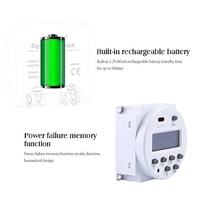 12V Timer DC/AC 12V 16A Digital LCD Power Programmable Time Switch ...