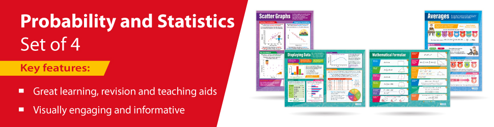 Amazon.com : Probability and Statistics Math Posters – Set of 4 – Gloss ...