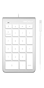 Amazon.com: Macally USB Number Pad for Laptop - Plug and Play 10 Key ...