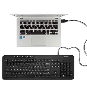 Macally Wired Keyboard, Ergonomic Computer Keyboard Wired - Slim ...