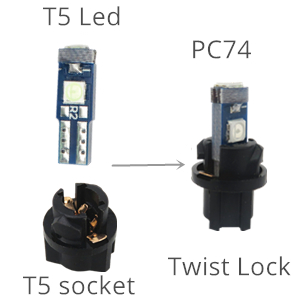 Amazon.com: WLJH 10 Pack Ice Blue Canbus T5 Led Bulb 2721 37 74 Wedge Lamp PC74 Twist Sockets ...