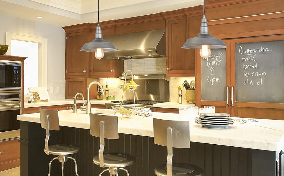 LOG BARN Pendant Lighting for Kitchen Island, Farmhouse Fixture Hanging ...