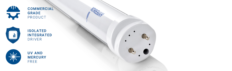 Hyperikon 4 Foot LED Tube, T8 T10 T12 40 Watt Replacement (18W), Single End Ballast Bypass ...
