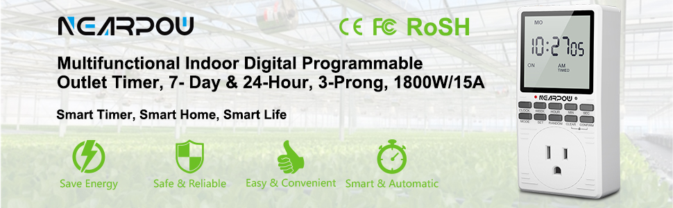 Outlet Timer, NEARPOW Multifunctional Programmable Timer with Countdown ...