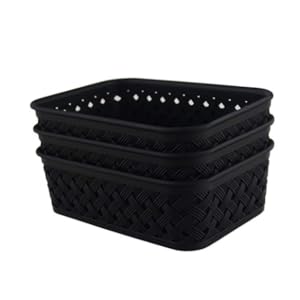 Amazon.com: Azzure Home 3 Pack Plastic Storage Baskets - Stack-able ...