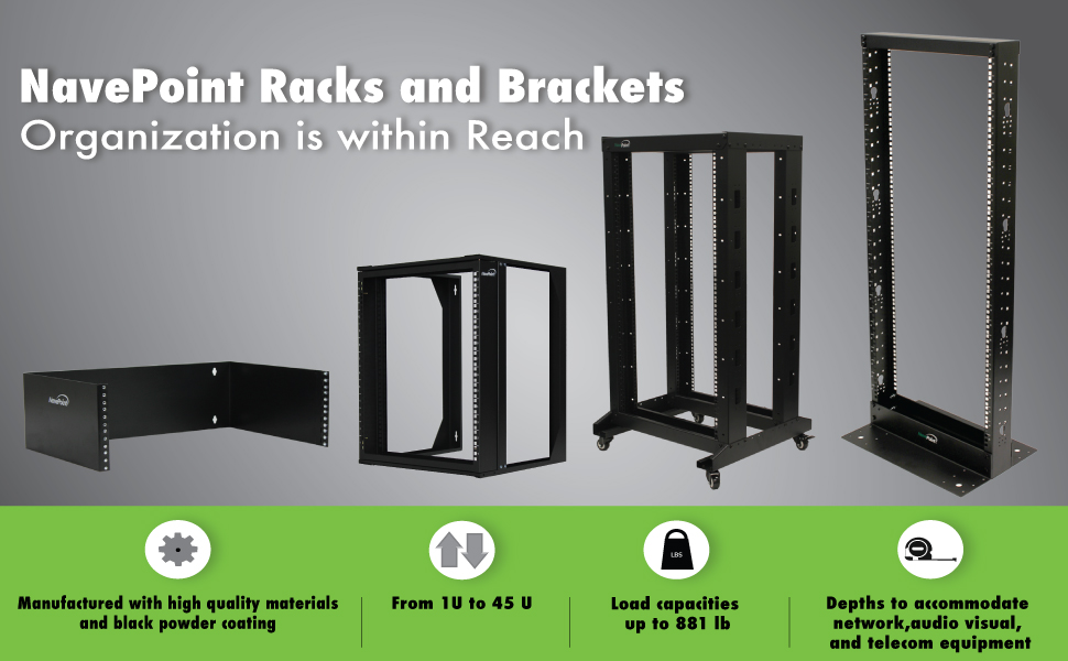 Amazon.com: Navepoint 25U Professional 4-Post IT Open Frame Server Network Relay Rack 4.5 Feet ...