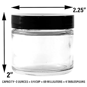Amazon.com : 2oz Straight Sided Clear Glass Jars (12 pack), Airtight ...