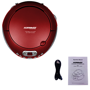 Amazon.com: Koramzi Portable CD Boombox Sound System with Top-Loading CD Player, AM/FM Radio ...