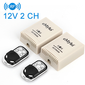 eMylo DC 12V 2X 2 Channels 433Mhz Wireless RF Relay Remote Control ...