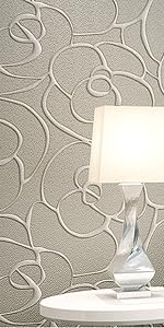 Q QIHANG Modern Minimalist Embossed 3D Rose Flower Non-Woven Wallpaper ...