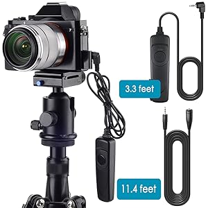Amazon.com : 3.3ft Shutter Release Remote Control with 11.4ft Extension Cable 2.5mm, AFUNTA RS ...