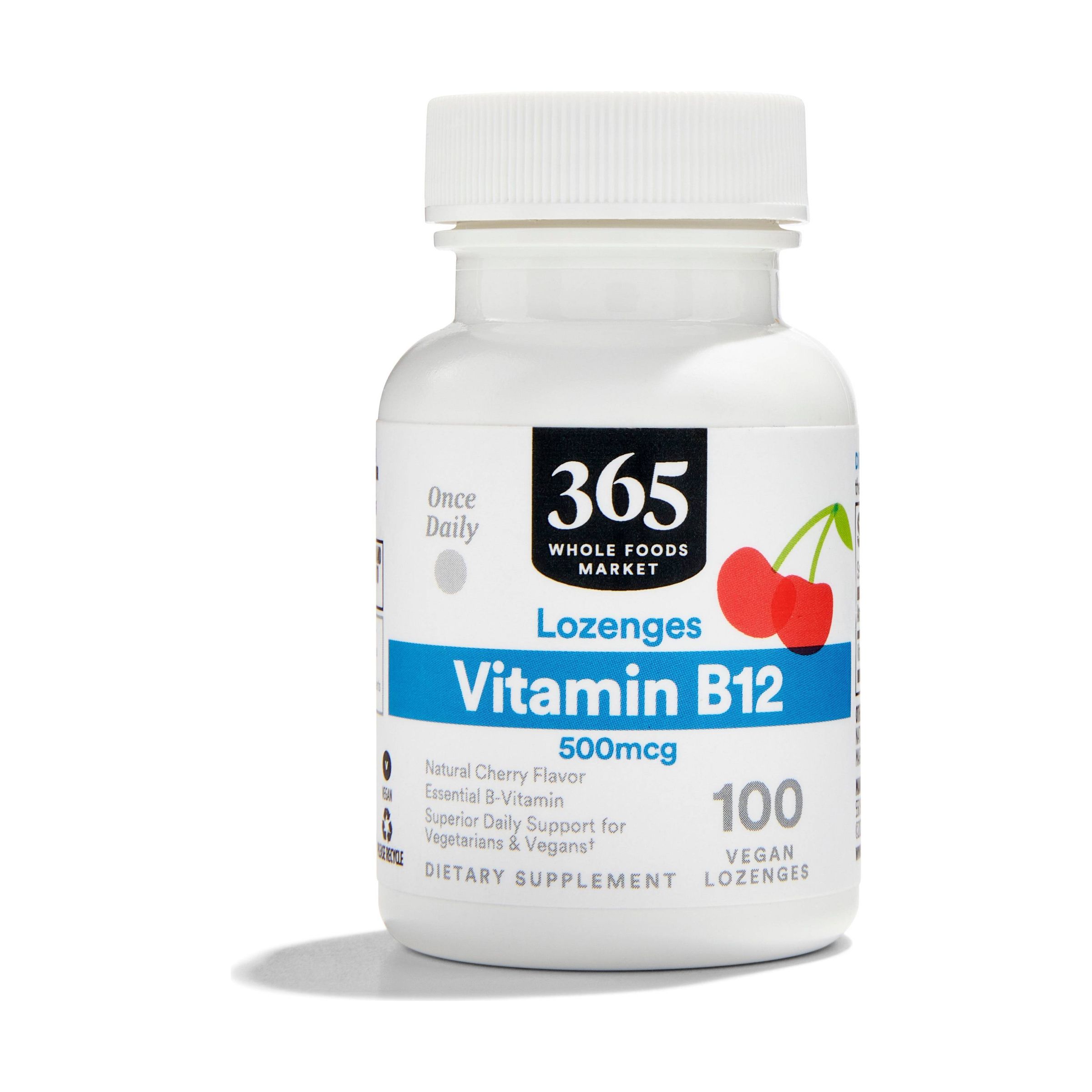 365 By Whole Foods Market Vitamin B12 Lozenges, 500 Mcg, 100 Vegan Lozenges | Fig App