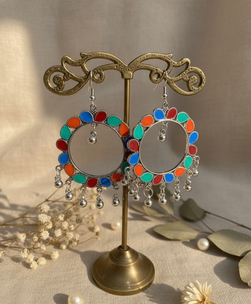 Buy Meher Boho Enamel Hoops | aloura