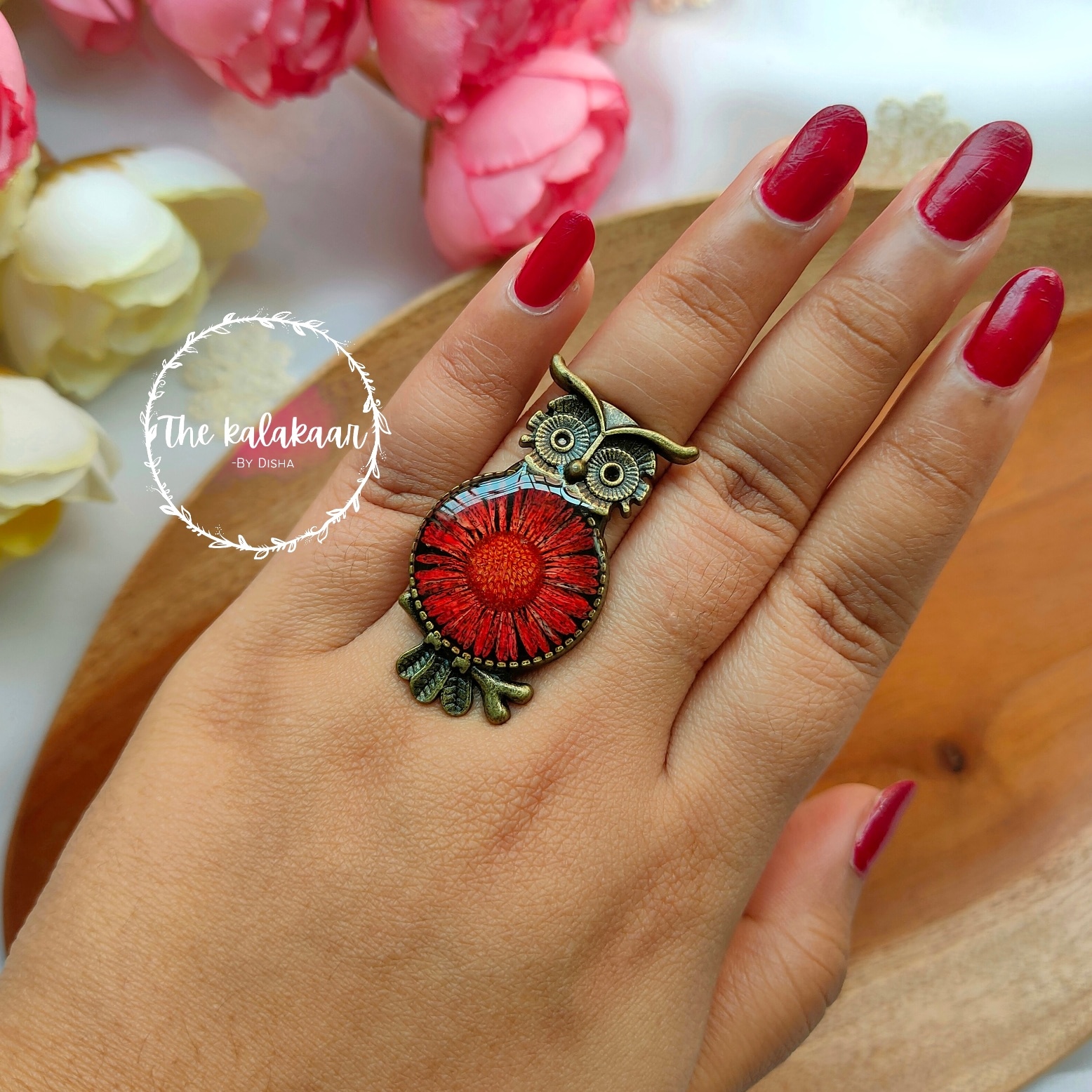 Buy House of Vintage owl ring | the kalakaar by disha