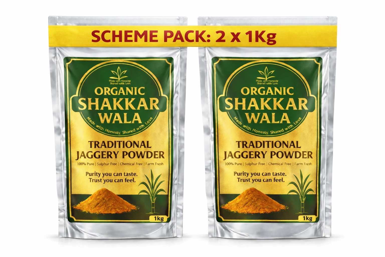 Buy Traditional Jaggery Powder (1Kg + 1Kg) | Pure & Sulphur Free | A ...