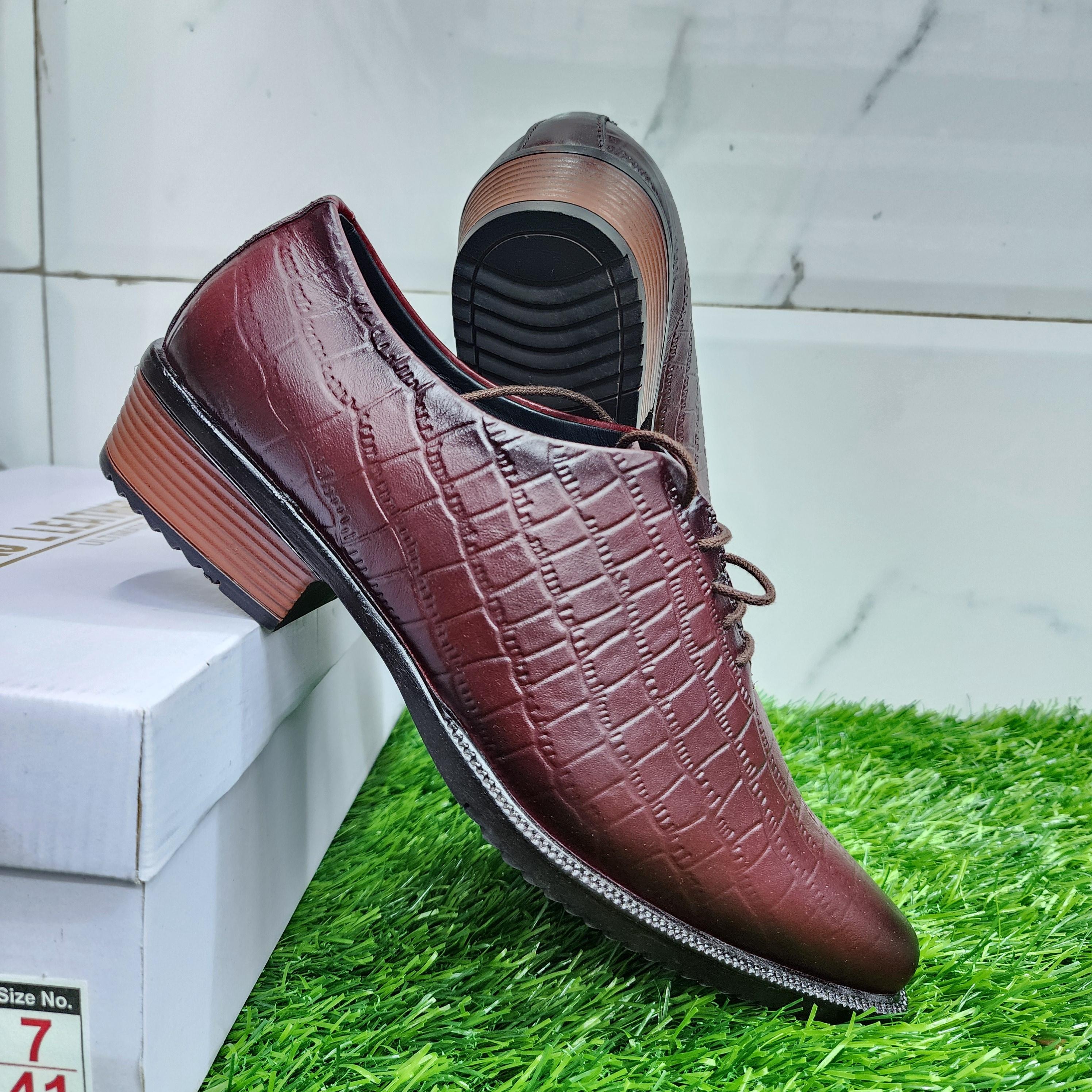 Buy Men's Formal Derby Shoes - Black, Cherry Brown, Tan Brown - Genuine ...