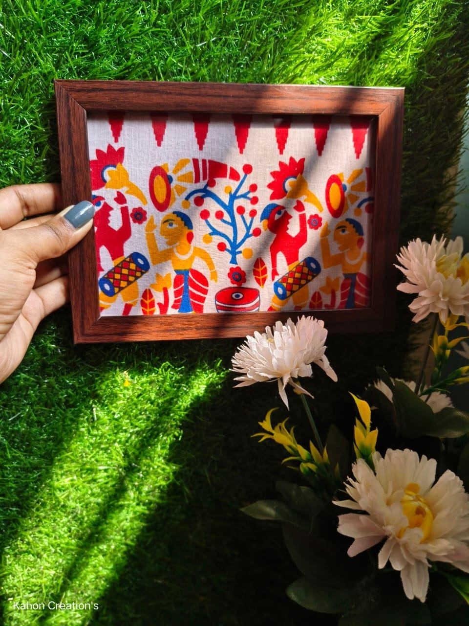 Buy Tribal Art 5 x 7 Wooden Classic Glass Photo Frame | Kahon Creation's