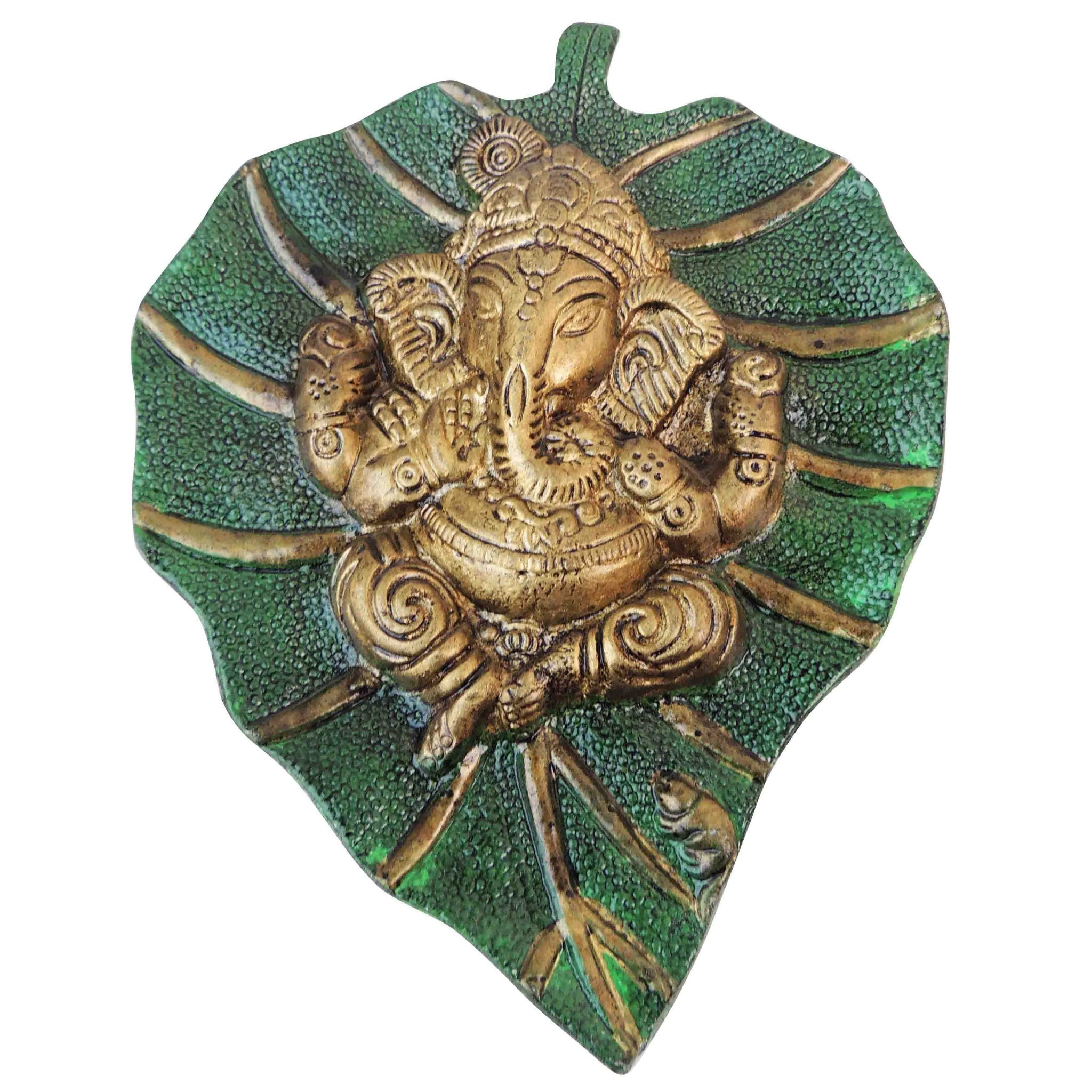 Buy Aluminium Showpiece Ganesh Patta Small Green (ASMAS096 B) | Metal ...