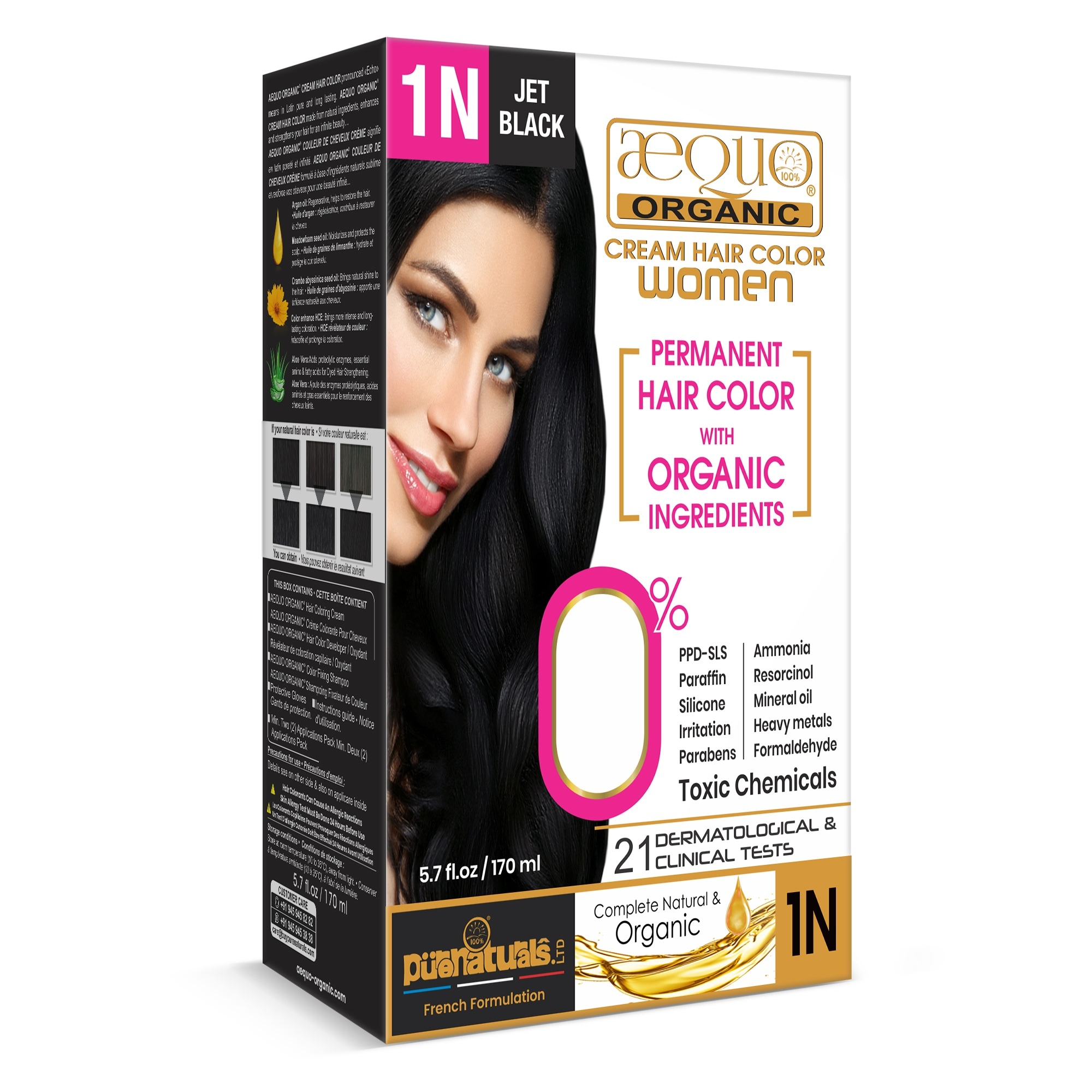 Buy QH+ Aequo Organic Cream Hair Colour With QH+ Water | Natural, 100% ...