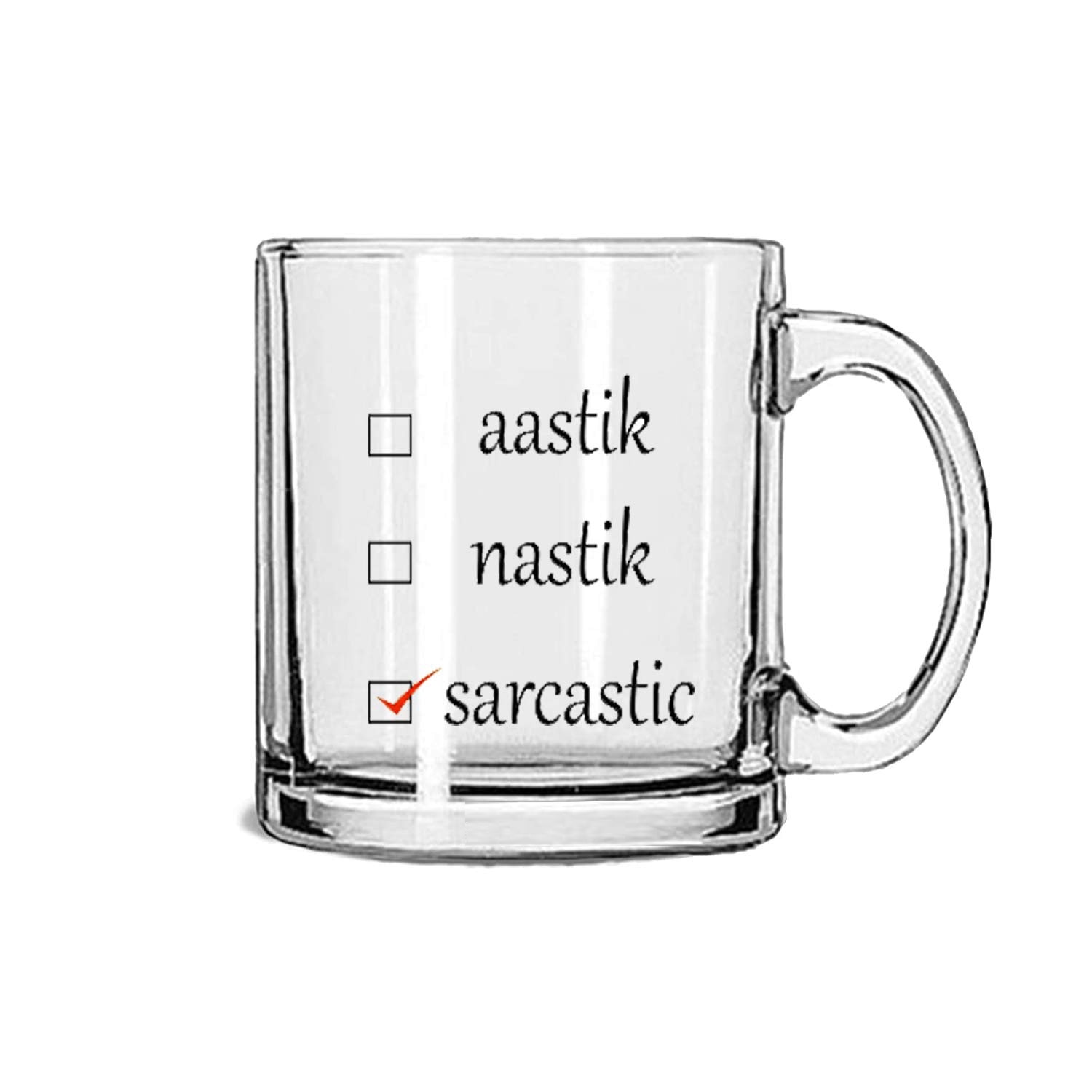 Buy Aastik Nastik Sarcastic Printed Glass Mug | Clapcart
