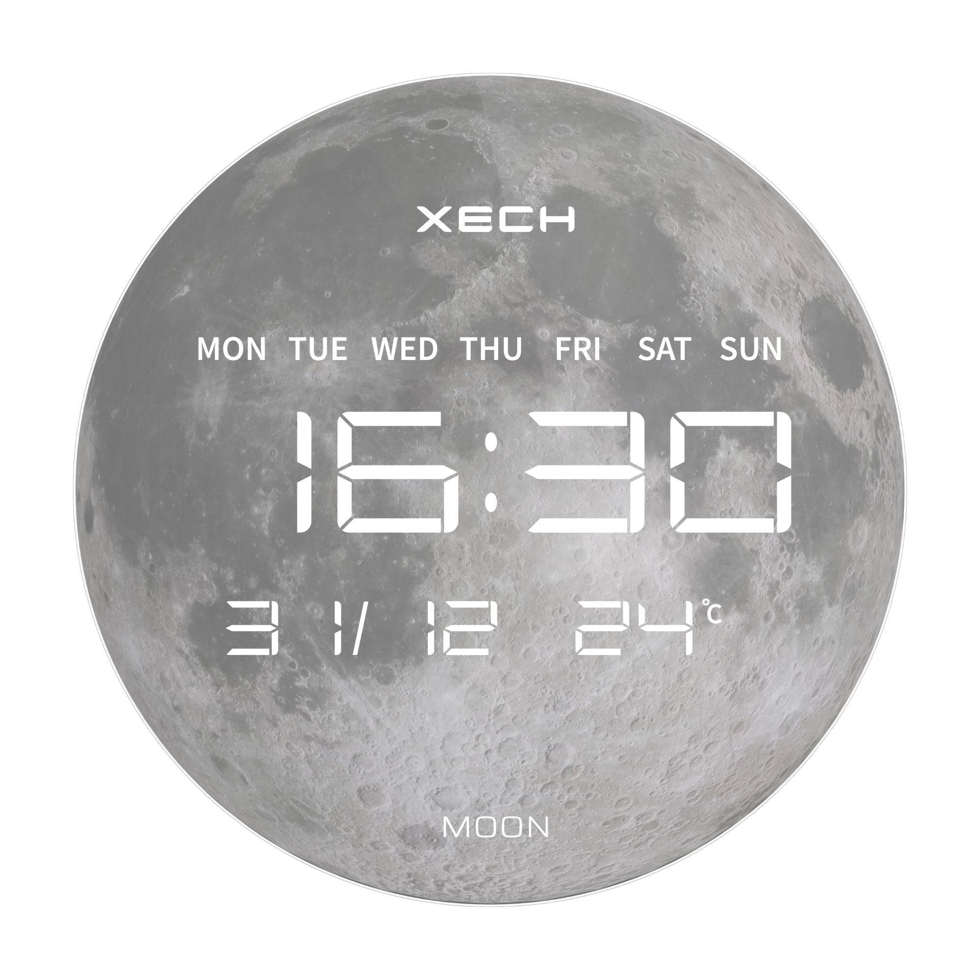 Buy Xech Wall LED Clock Digital Wall Clock for Home Stylish Glass ...