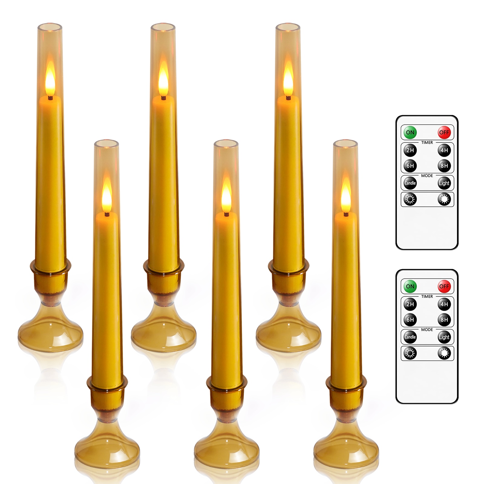 Buy Flameless Taper Flickering LED Window Candles with Remote,6 PC ...