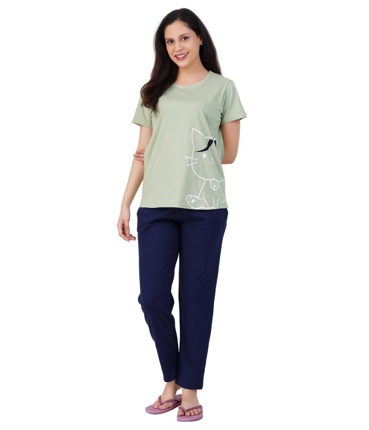 Buy Pista Green Nightsuit set with Pockets – 100% Cotton | Litelooks ...