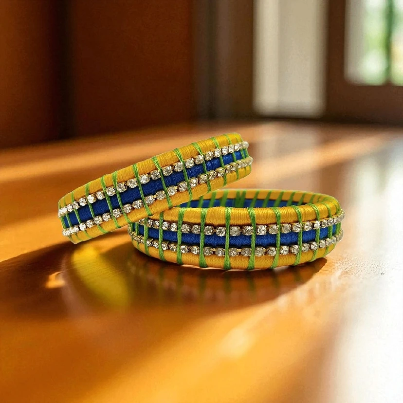 Buy Regal Radiance -Silk Thread Bangles | Unique Artistry