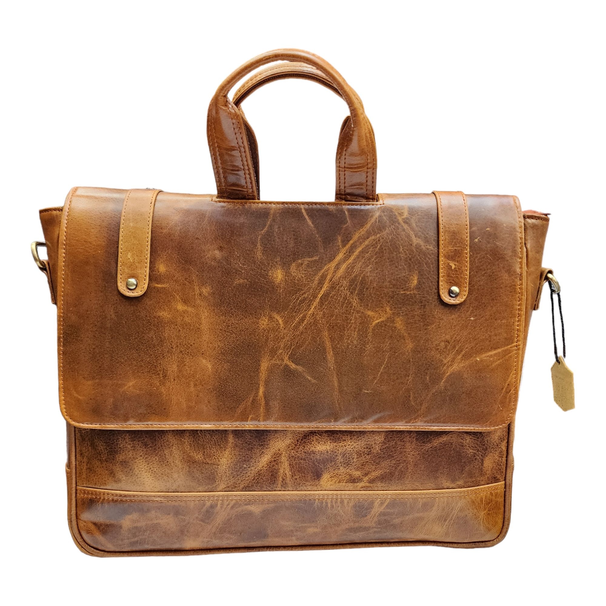 Buy Genuine Leather Laptop Bag for Men - Office Bag - Fits Up to 14/15 ...