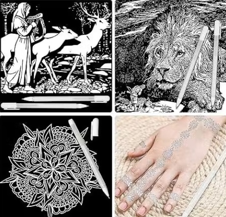 Buy 0.8mm White Gel Pens, Pack of 3, Fine Point 0.8mm, Opaque White ...