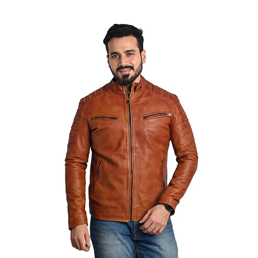 Buy Men's Solid Leather Jacket - Handmade Genuine Leather Outerwear ...