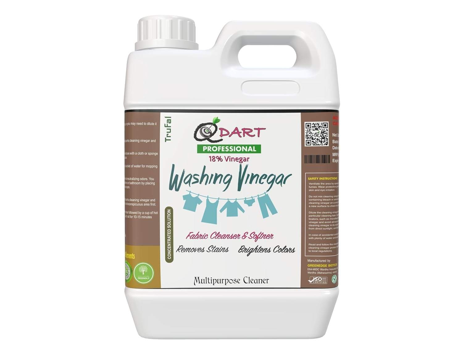 Buy QDart Washing Vinegar For Laundry Cleaning Purpose, 18% Vinegar ...