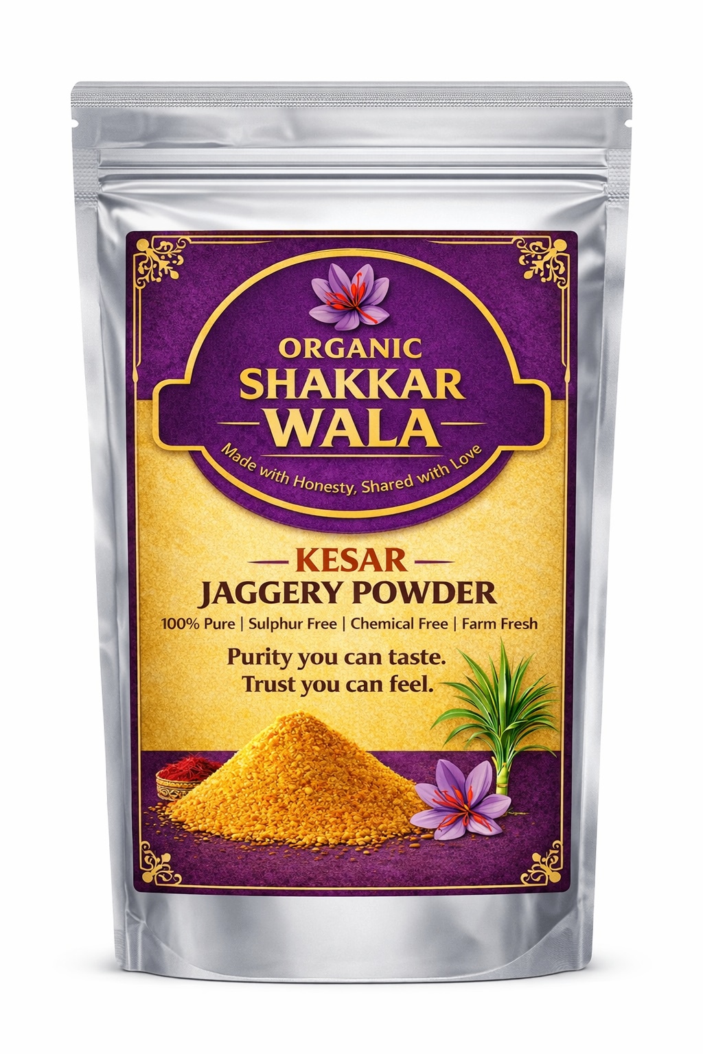 Buy Saffron (Kesar) Jaggery Powder (500gm) | Pure & Sulphur Free | A ...