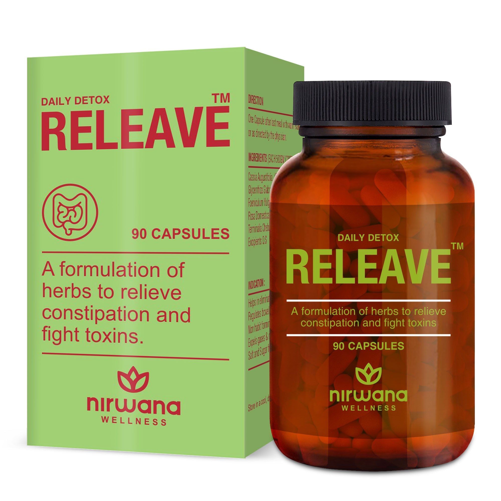 Buy Releave Daily Detox Capsules – 90 Herbal Capsules for Constipation ...