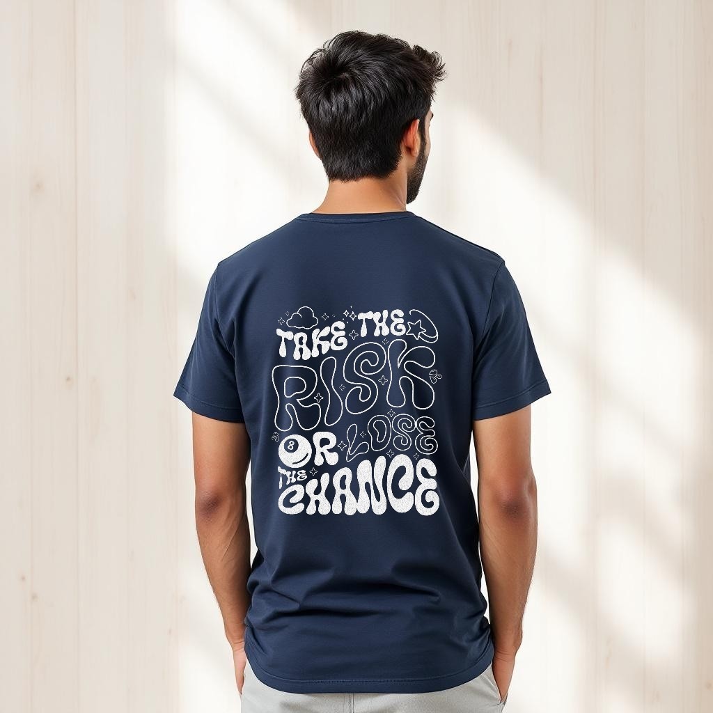 Buy Take the Risk Cotton T-Shirt for Men – Motivational Quote Tee | 180 ...