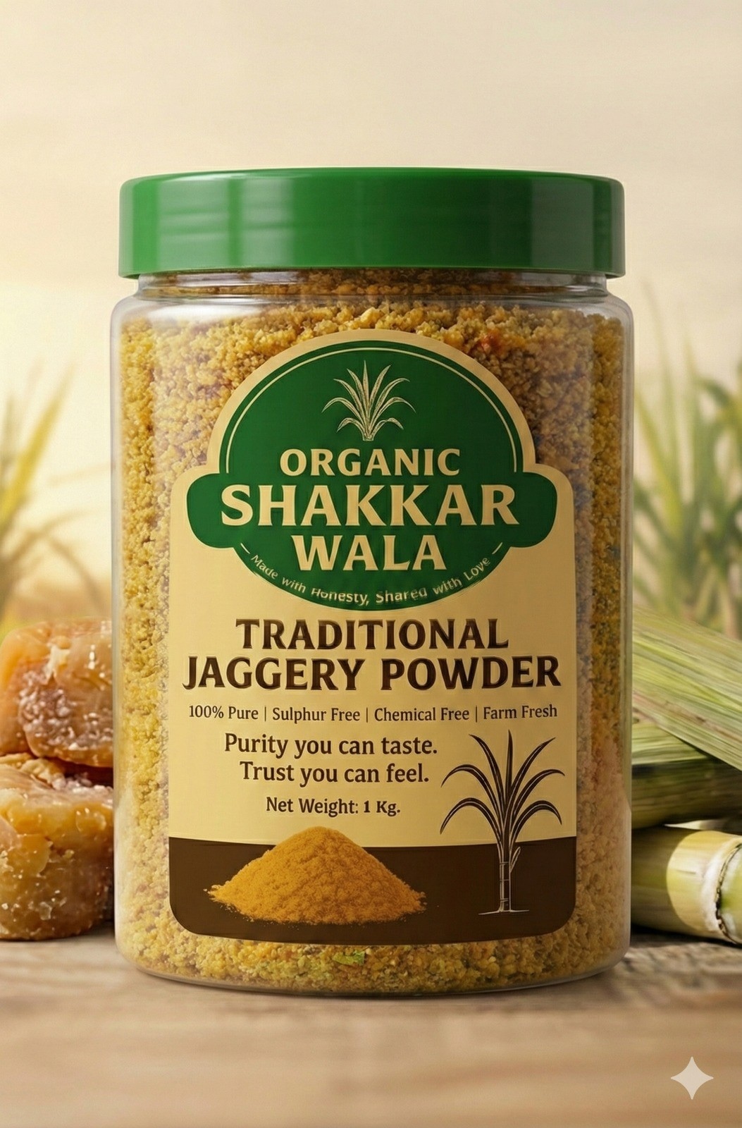 Buy Organic Jaggery Powder 1kg | 100% Pure & Sulphur Free | Chemical ...