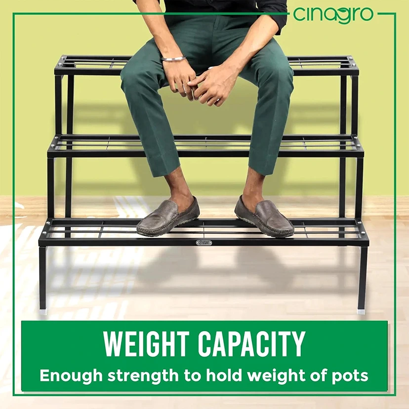 Buy 3 Step Planter Stand for Balcony, Multiple Plants and Pots Stand ...