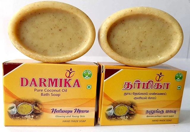 Buy Darmika Handmade Organic Nalungu Mavu Soap set of 3 | DARMIKA
