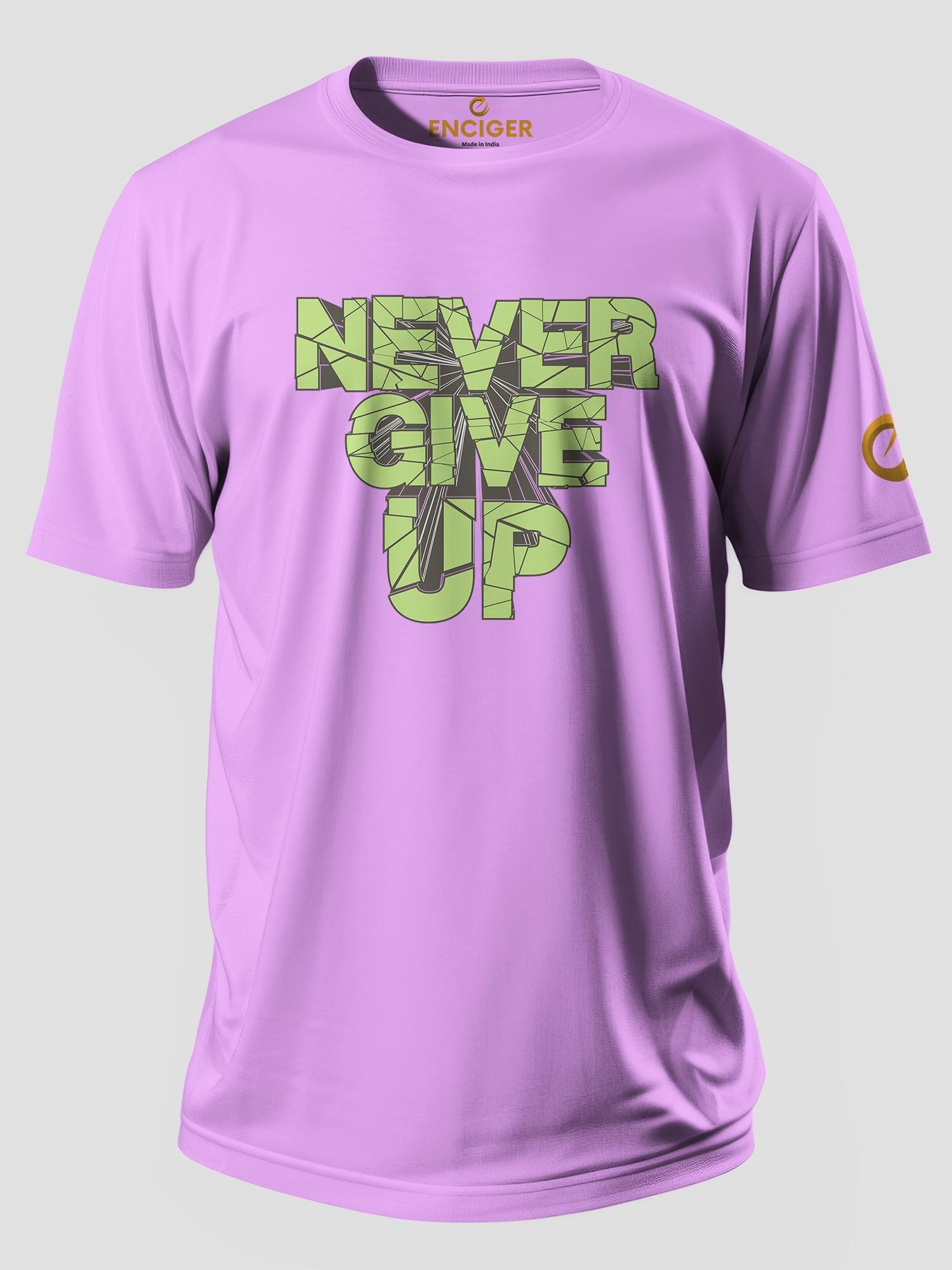 Buy Alpha Grit T-Shirt – Bold ‘Never Give Up’ Graphic Print | ENCIGER