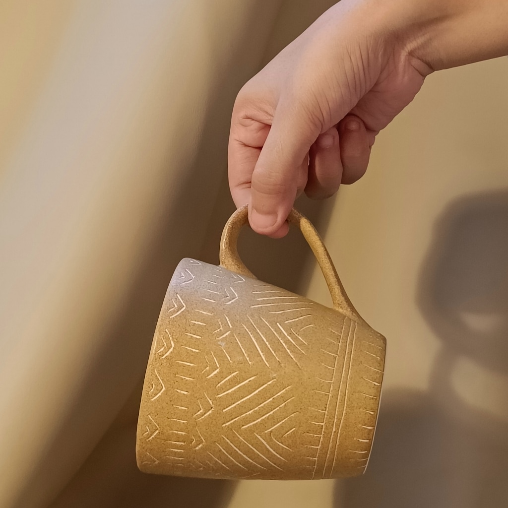 Buy Earthy Brown Rekha Mug | Cheeni Mitti