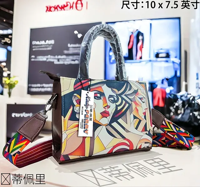Artistic Designer Mini Tote Bag with Colorful Adjustable Strap ...