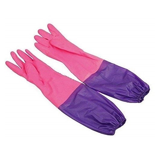 Buy PVC Kitchen Hand Gloves, Cleaning Gloves Reusable, Free Size ...