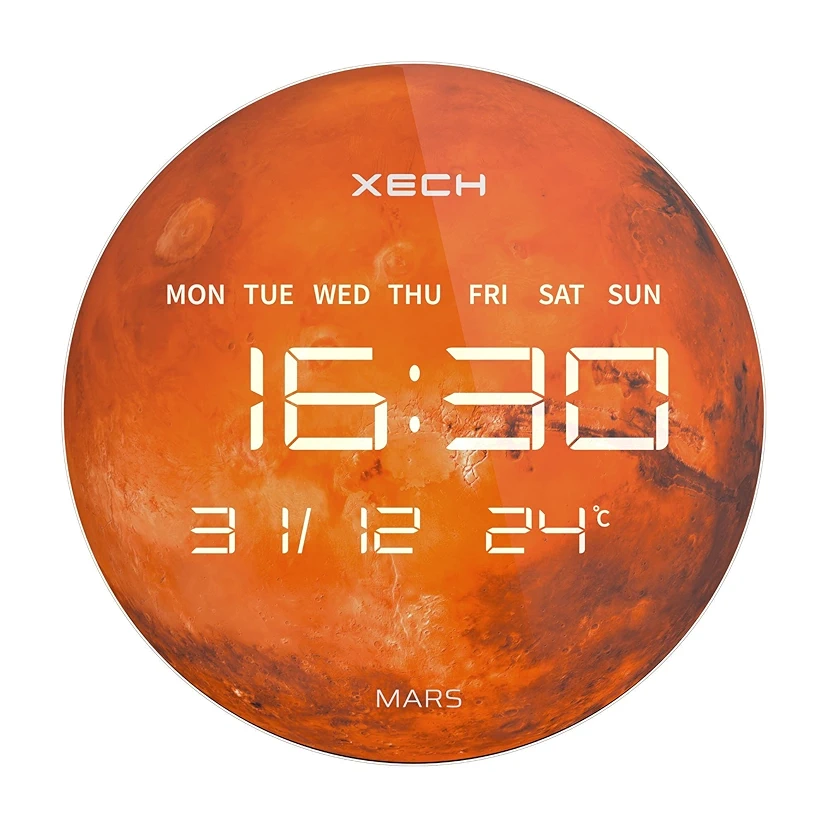 Buy Xech Wall LED Clock Digital Wall Clock for Home Stylish Glass ...