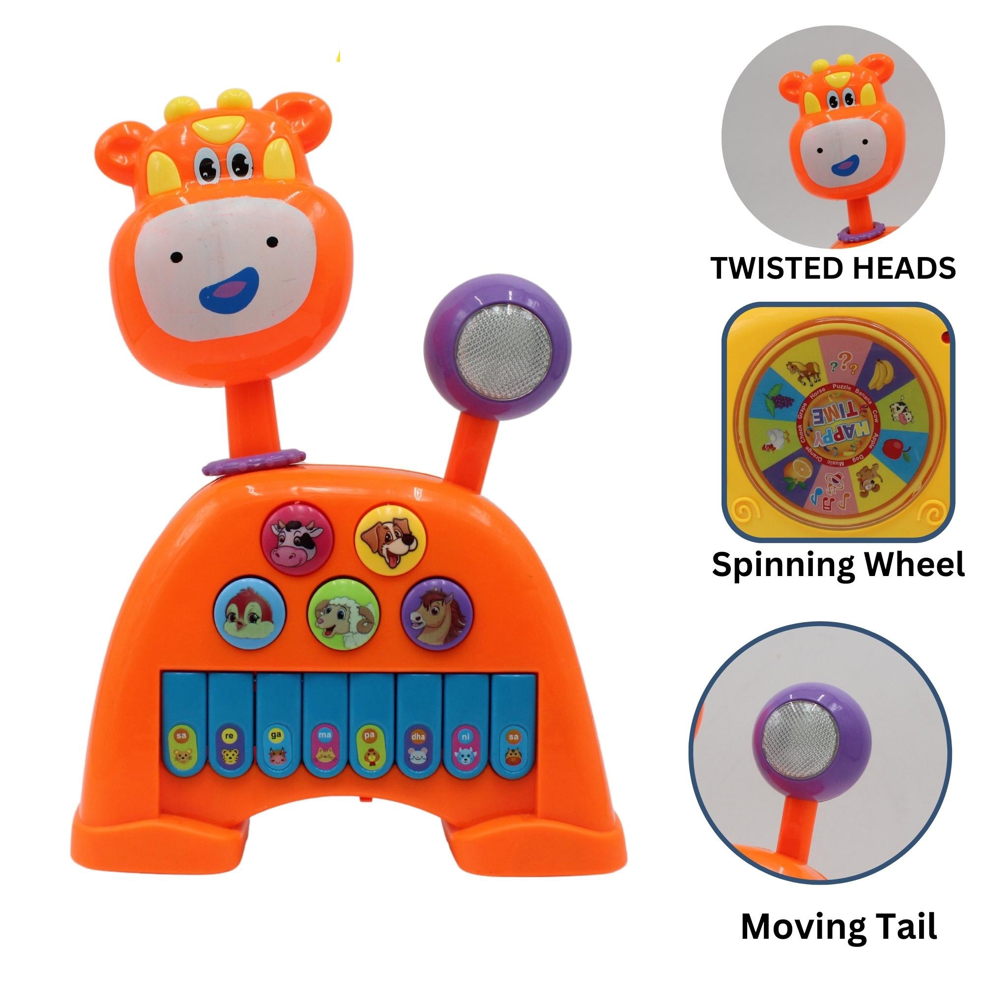 Buy Toys N Smile Musical Cow Piano with 4 Modes, Wonderful Animal Sound ...