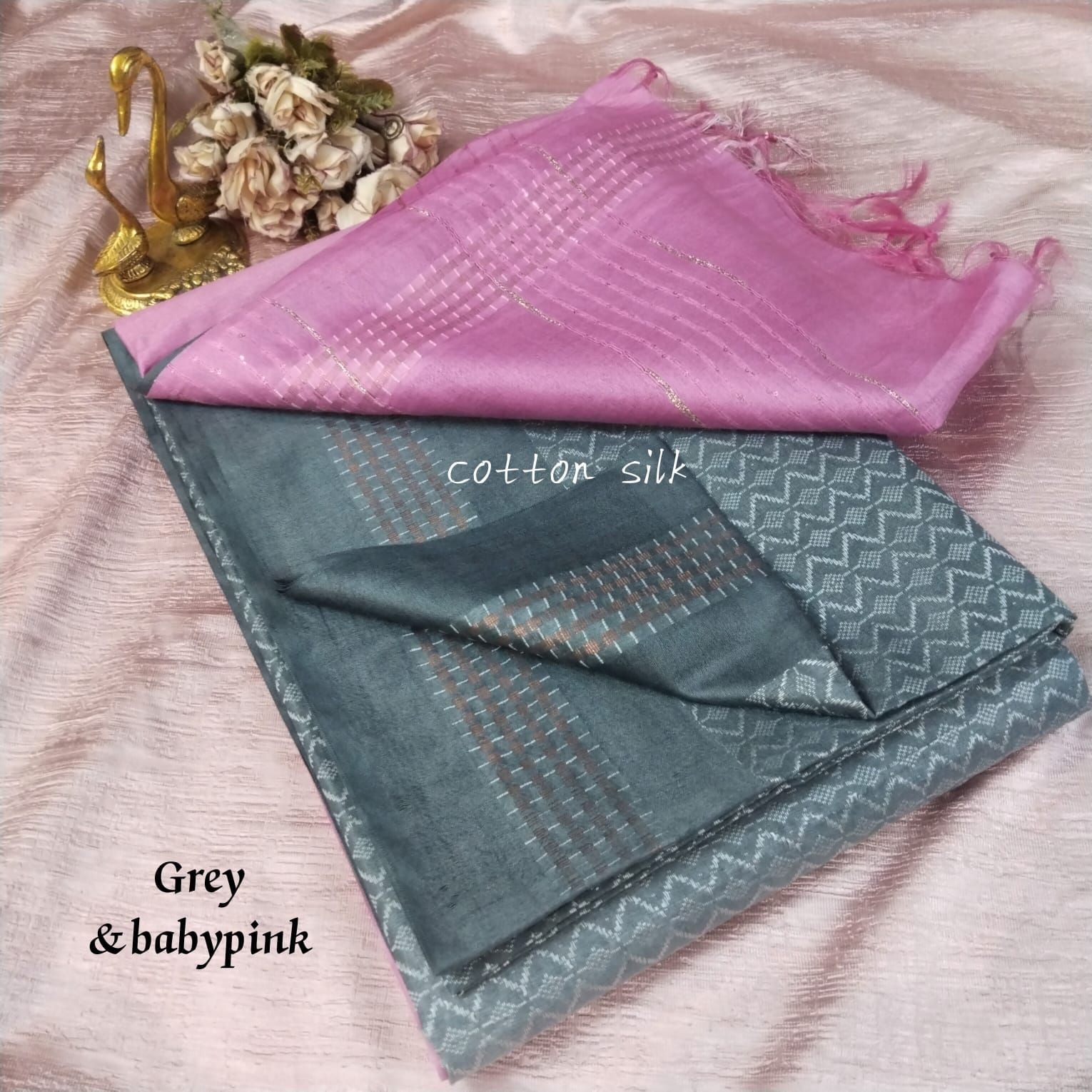 Buy "Weave Trends Cotton Silk Double Dye Saree with Kantha Weaving ...