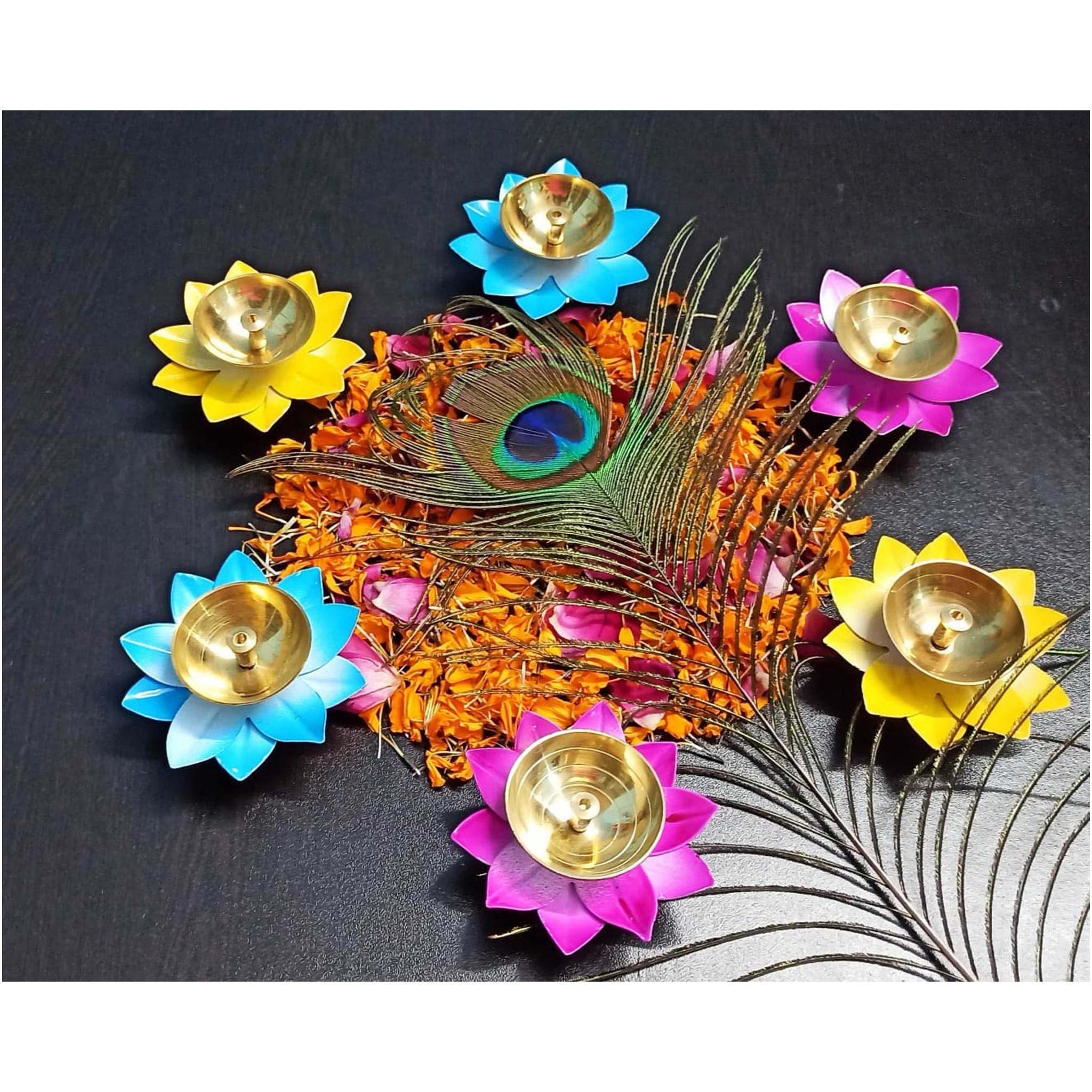 Buy Brass Decorative Deepak Pack Of 6 Pcs (ZMAS478 C) | Metal ArtWare ...