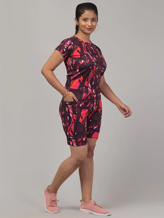 Buy WUGO::4 Way Imported Fabric Printed Yoga Crop Tops Active wear For ...