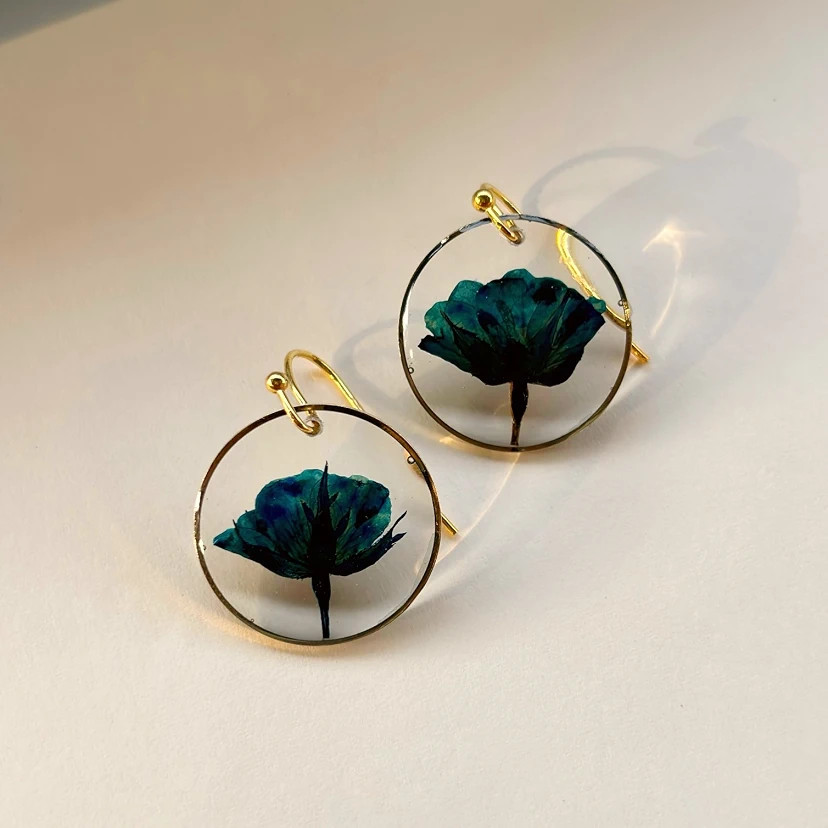 Buy Classic Blue Rose Earrings | the kalakaar by disha